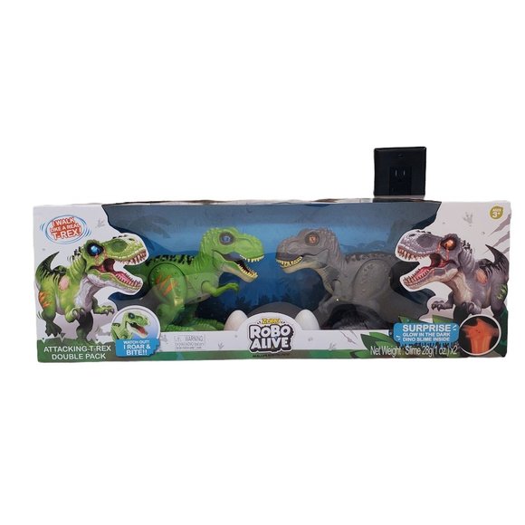 Zuru | Toys | Zuru Robo Alive Dinosaurs Attacking Trex Double Pack ...